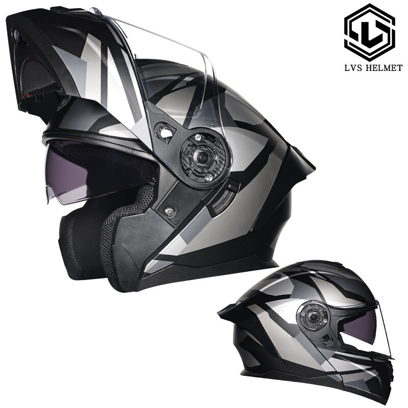 High Quality Motorcycle Helmet Double Lens Flip Up Racing Motorbike ...