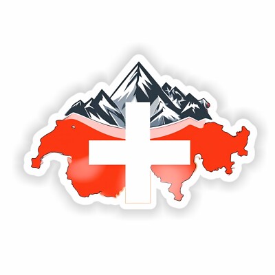 Switzerland Alps Swiss Map Flag Sticker / Vinyl Waterproof Decals Car ...
