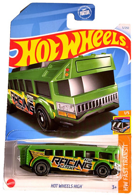 2024 Hot Wheels #5 HW Fast Transit 1/5 HOT WHEELS HIGH Bus Green w/Gray ...