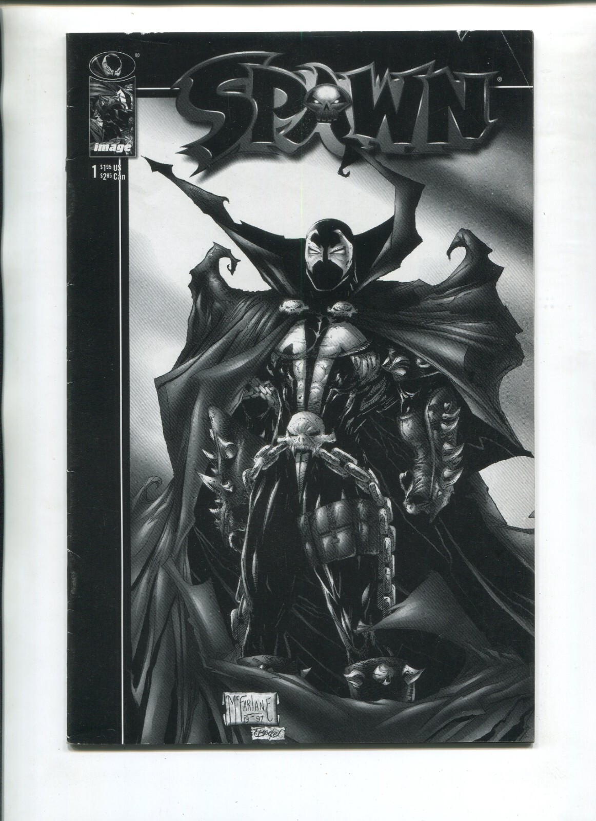 SPAWN 1 VG SUPER RARE BLACK AND WHITE VARIANT EDITION IMAGE 1997! 1ST ...