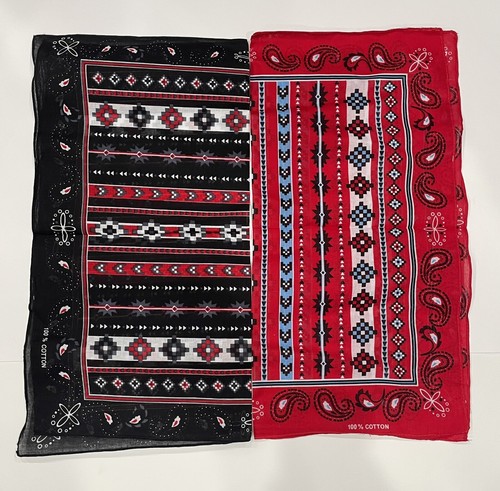 Bundle Of Two Tribal Aztec Bandanas 21"x21" 100%Cotton Bandanna ...