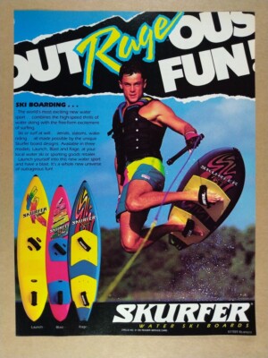 1989 Skurfer Water Ski Boards vintage print Ad | eBay