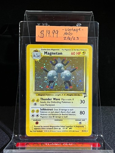 Magneton 9/130 - Pokémon TCG Base Set 2 Unlimited Holo Rare FAST ...