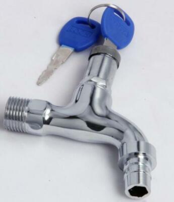 New Faucet with Lock Keys Anti-theft Faucet Alloy Single Hole Key Slot ...