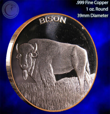 "Bison" 1 oz .999 Copper Round Part of the Wildlife Series | eBay