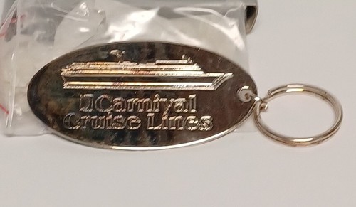 Vintage Carnival Cruise Line Keychain Silvertone Metal Souvenir Keyring ...