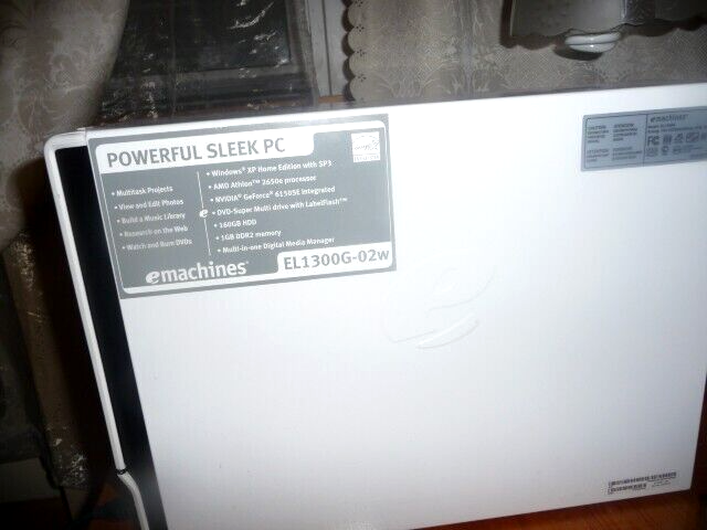 EMACHINES DESKTOP TOWER EL1300G 02W 160GB HDD 1 GB DDR2 MEMORY AMD ...