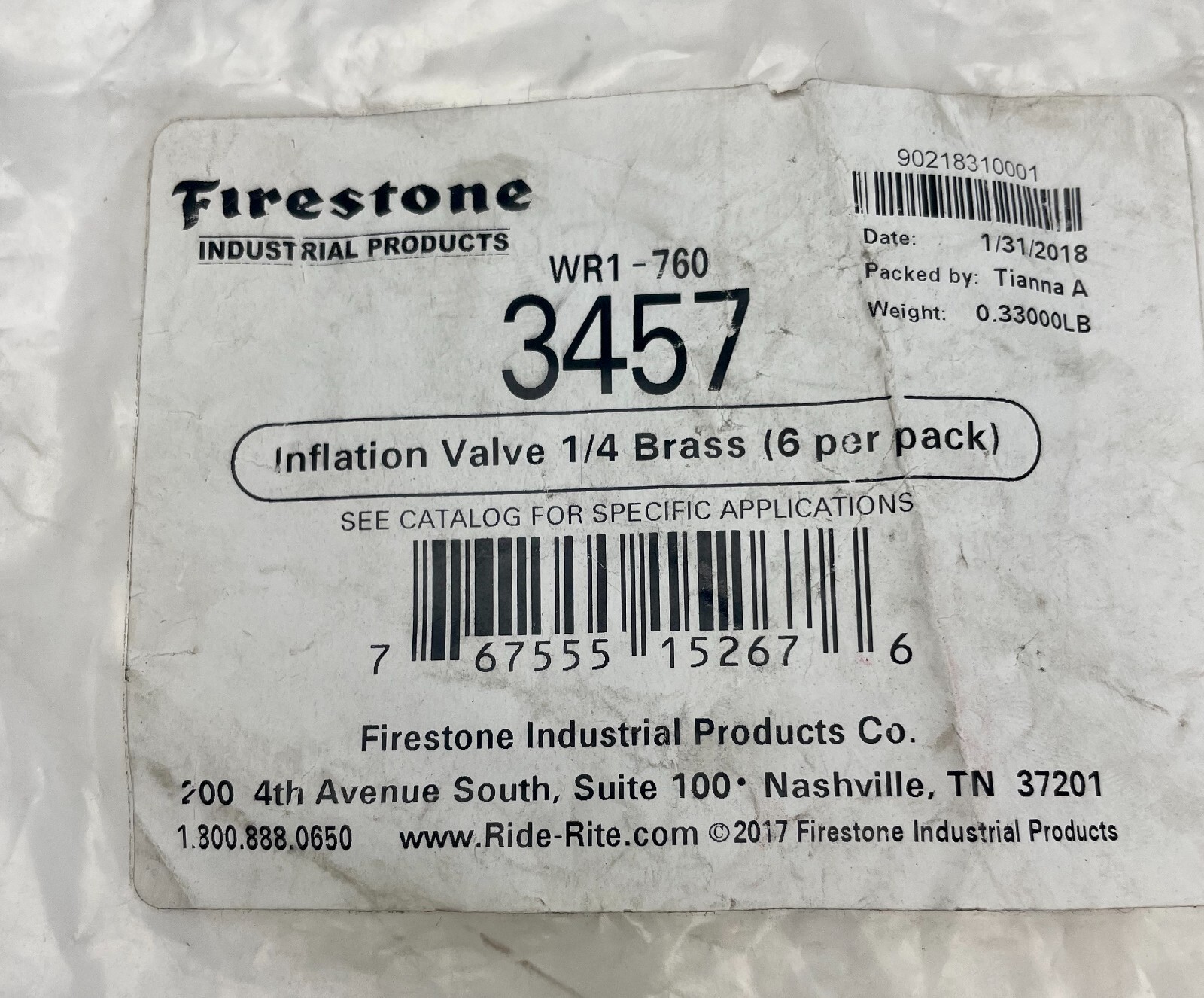 3457 Firestone Ride Rite Inflation Valve for sale online | eBay