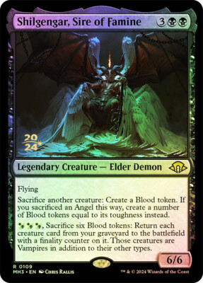 MTG FOIL Shilgengar, Sire of Famine(Prerelease) (Modern Horizons 3 ...