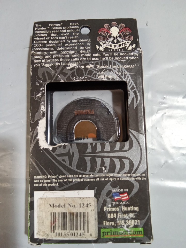 Primos Curved Hooks Crew Cut Turkey Call Latex #1245 NIB includes box ...
