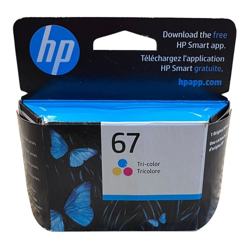GENUINE HP 67 Tri-Color Printer Ink Cartridge - Exp 06/2024 | eBay