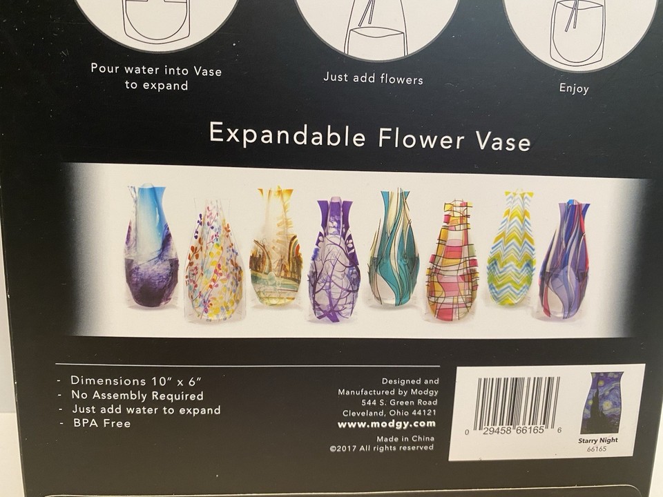 MODGY VINCENT VAN GOGH STARRY NIGHT VASE. Expandable, reusable. EUC! | eBay