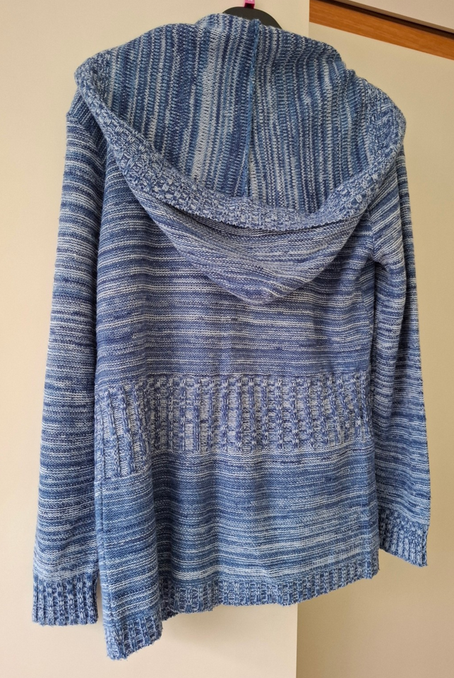 Ladies Vintage Blue Long Length Cardigan with Oversize Hood size 16 ...