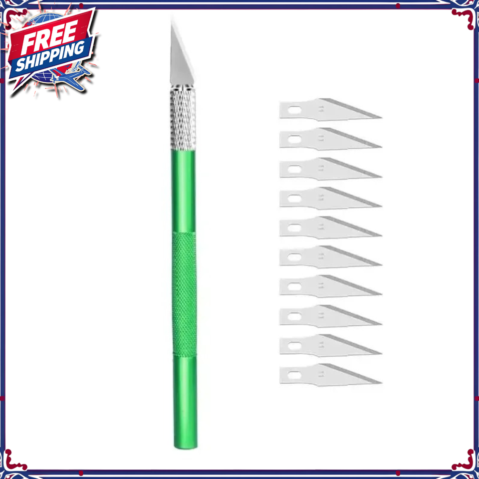 Blade Scalpel Engraving Craft Knife Cutter with Metal Handle and 5 pcs ...