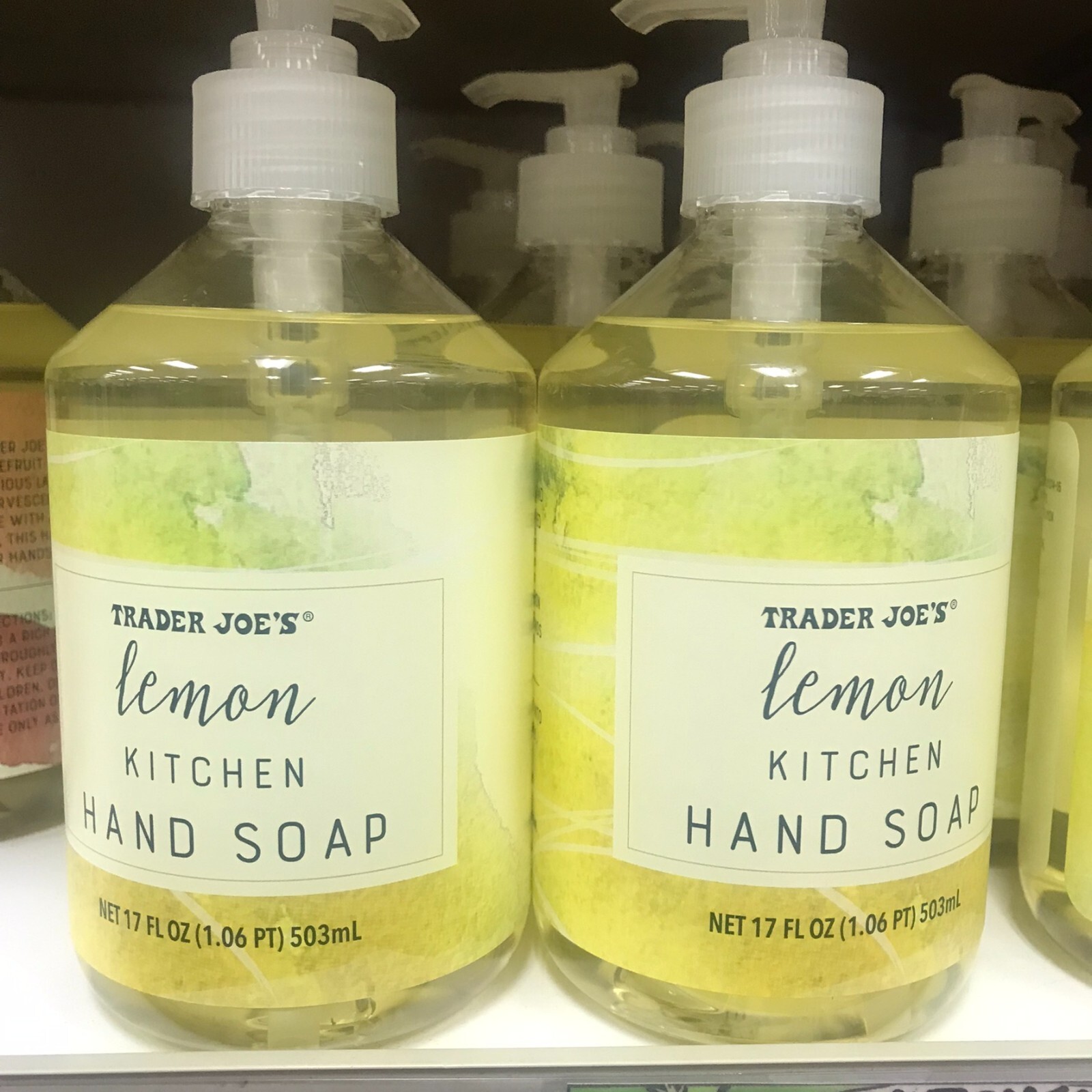 Trader Joe's Lemon Kitchen Hand Soap Set of 2 Two-Pack 17oz each Jumbo ...