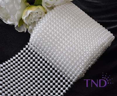 6MM PEARL MESH WRAP ROLL FLAT BACK PEARL TRIMMING RIBBON - 18 ROWS | eBay