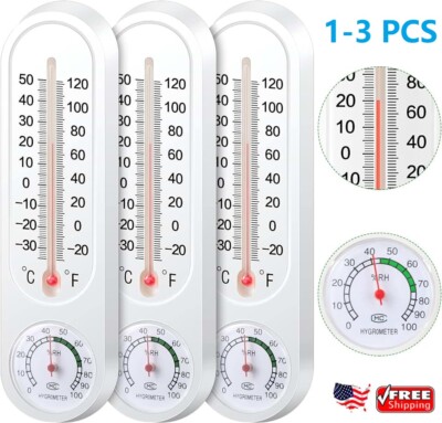 3PCS Outdoor Thermometer Hygrometer Wall Hygrometer for Garden ...