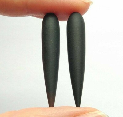 Frosted Matte Black Agate Smooth Long Spike Icicle Drops 6x35 mm One ...