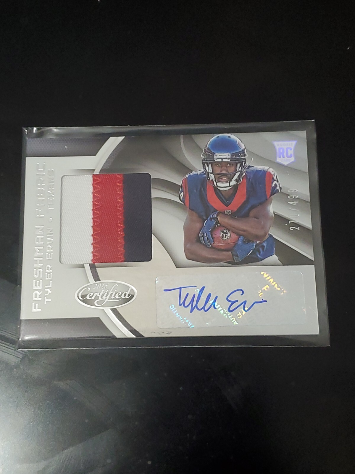 2016 Tyler Ervin Certified Rookie Auto 3-CLR Patch Texans San Jose ...