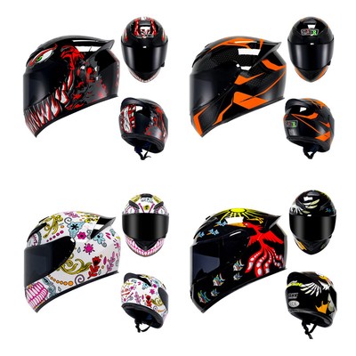Full Face Motorcycle Helmet Racing Street Bike Helmets with Visor DOT ...