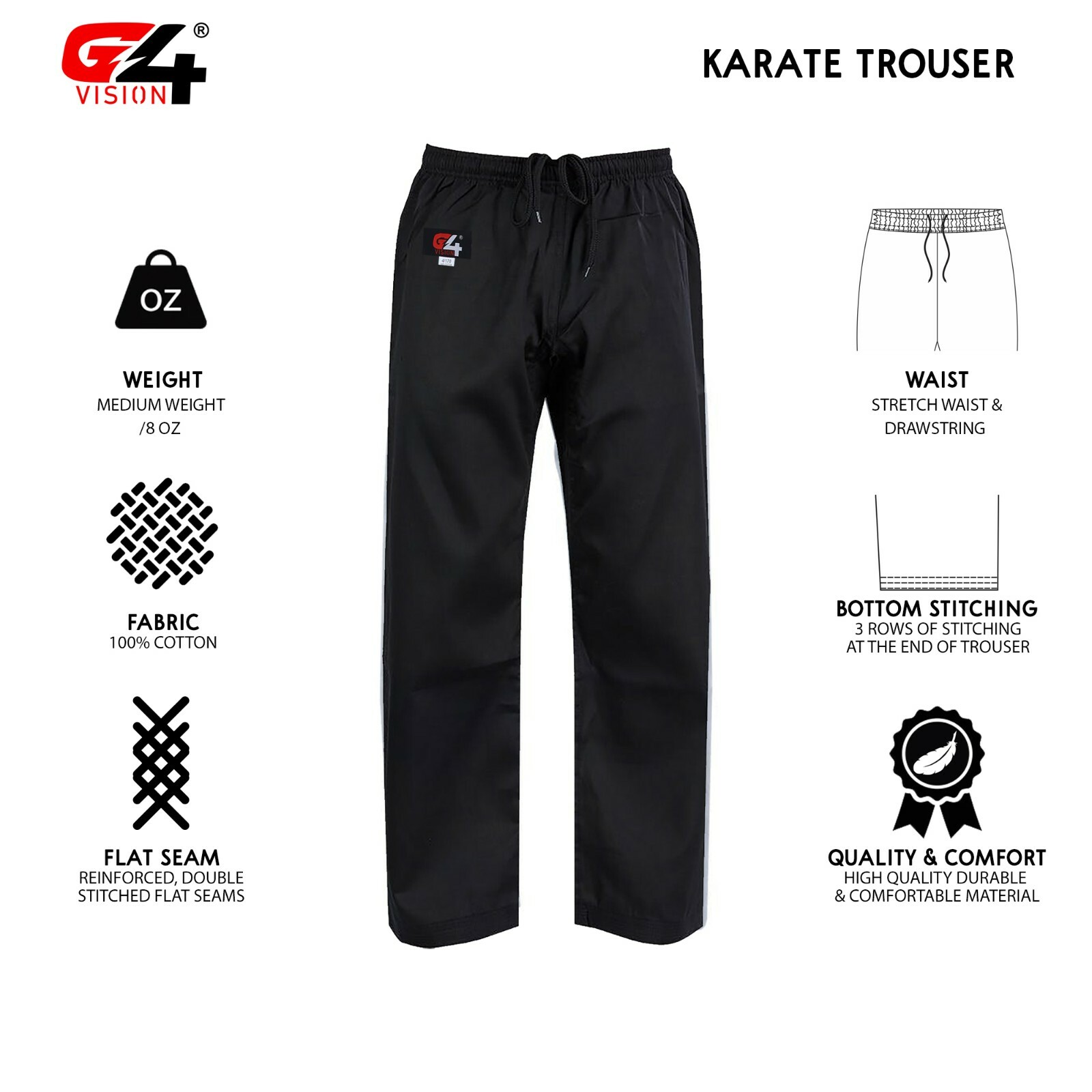 Karate Pants Trousers Adult Martial Arts Student Uniform Suit GI Aikido ...