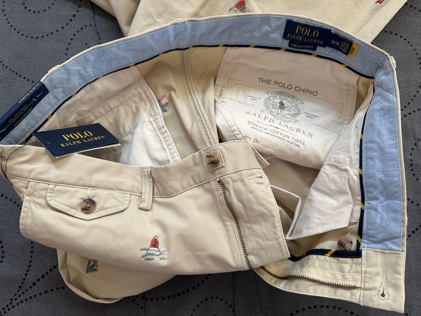 RALPH LAUREN CLASSIC CHINO SLIM FIT PANTS SIZE 36 X 30 MEN NWT $148.00 ...