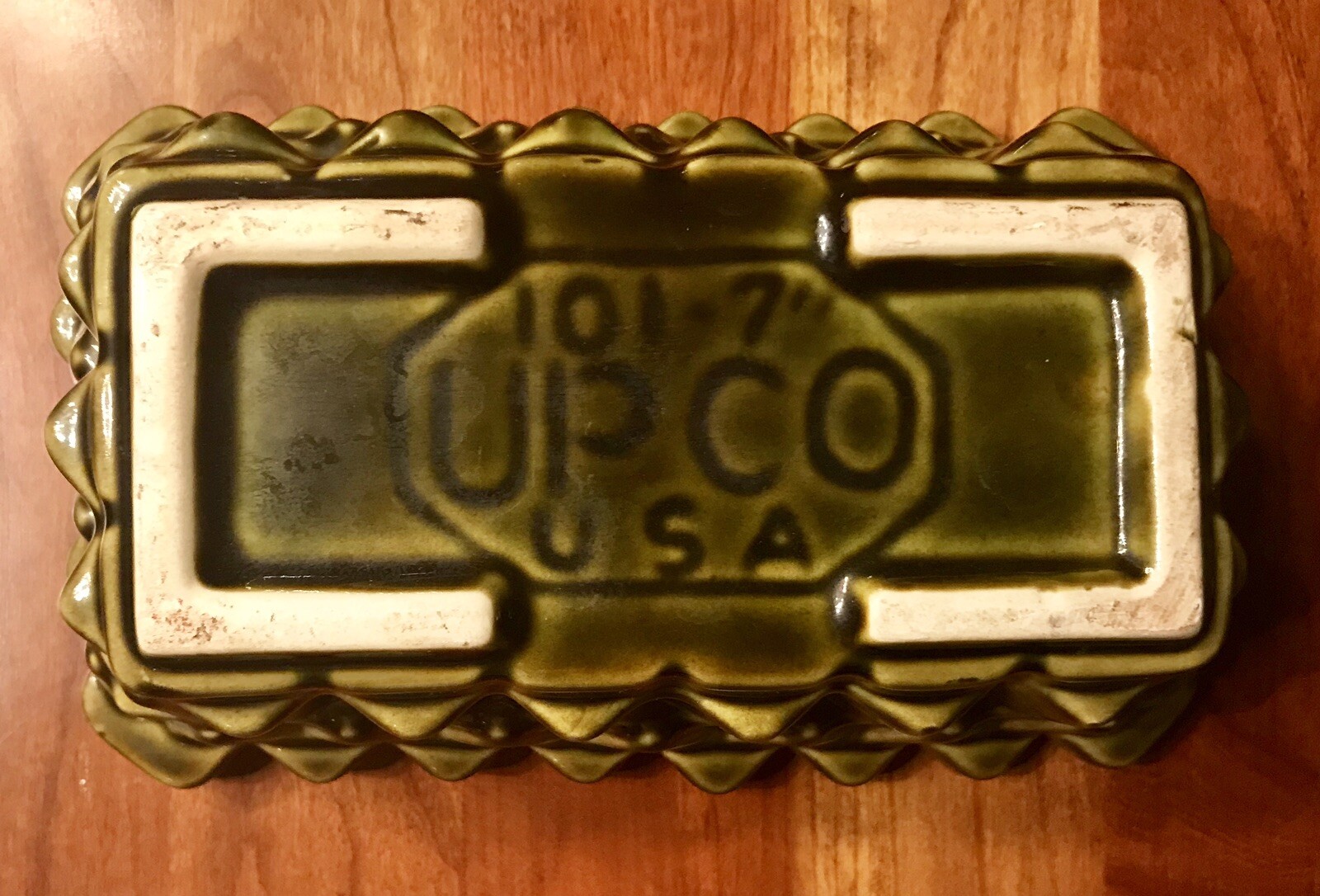 Vintage Mid Century UPCO Ungemach Pottery Planter Dark Avocado Green | eBay