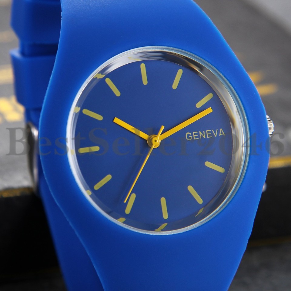 Fashion Jelly Silicone Strap Sport Quartz Analog Womens Girl Ladies ...