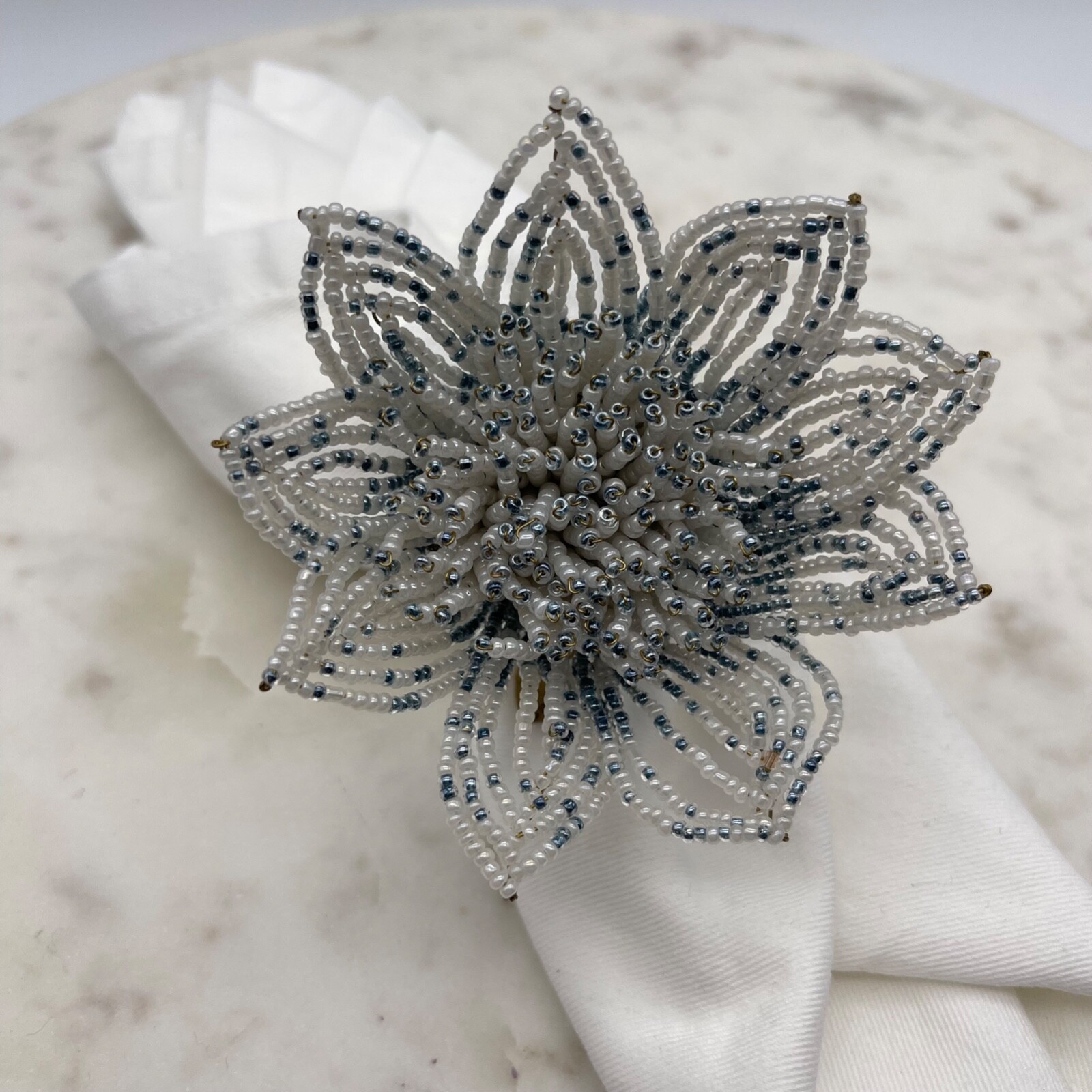 SET OF 12 MacKENZIE CHILDS HAND CRAFTED BEADED FLOWER BLOSSOM NAPKIN RINGS NWT | eBay