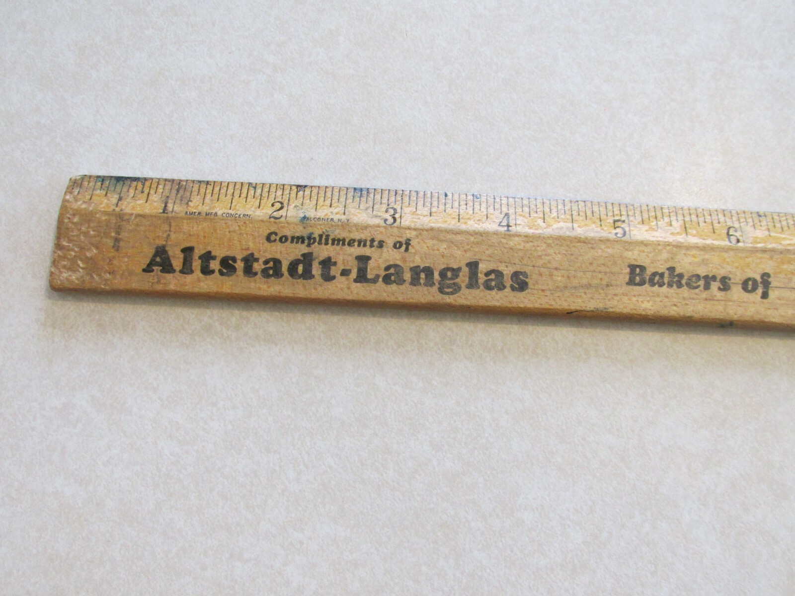 A Advertising Wood 12" Ruler Kleen Maid Bread Bakers Altstadt Langlas ...