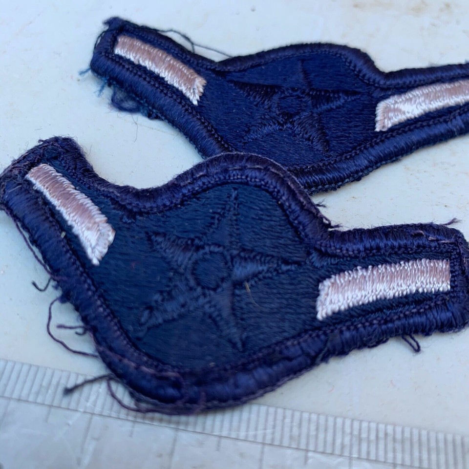 Pair of United States Air Force Rank Chevrons Navy Blue - Airmen | eBay