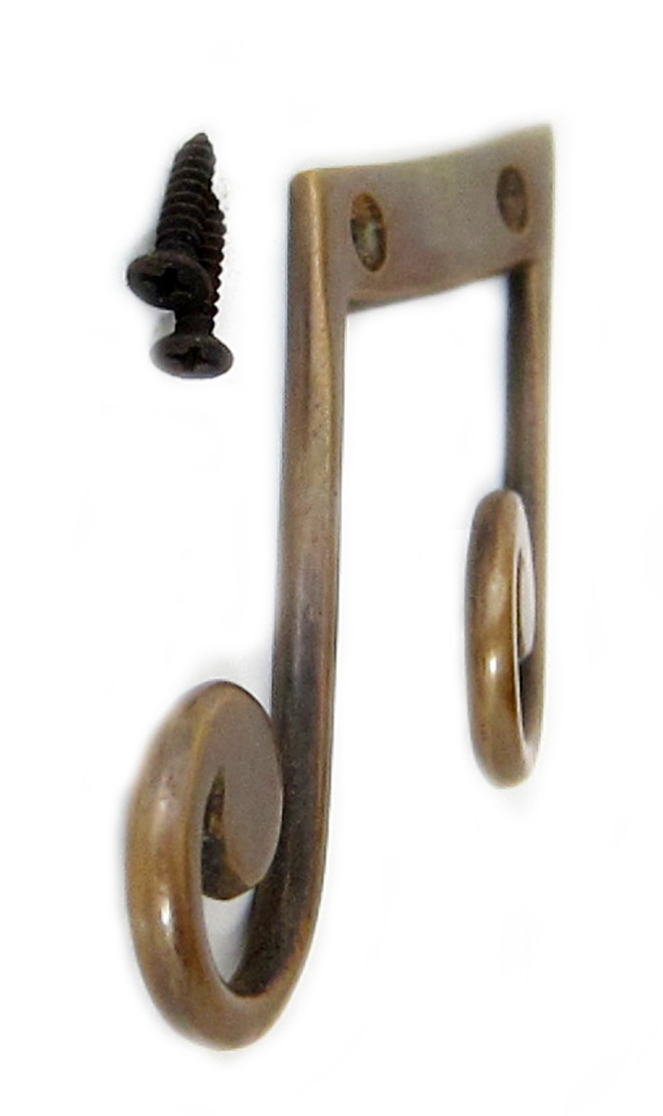 SOLID BRASS WALL hooks coat hanger TREBLE CLEF and MUSICAL NOTES 10 cm ...