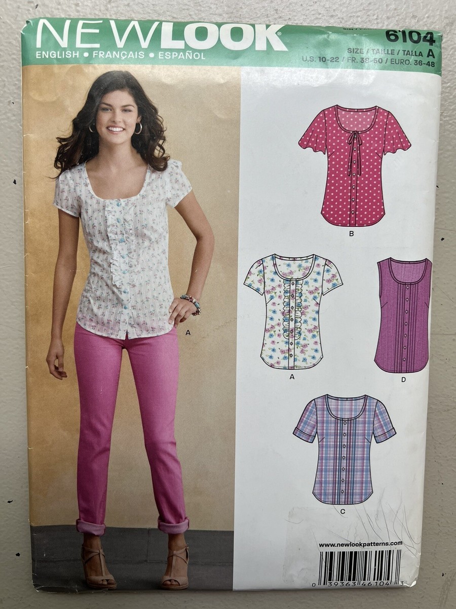Sewing A Simple Blouse New Look Sewing Pattern 6104 Top Blouse Button