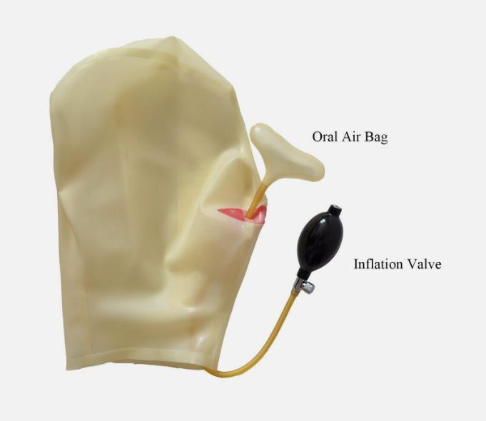 Transparent Latex Gummi Rubber Hood Suffocation full covered Mask nose ...