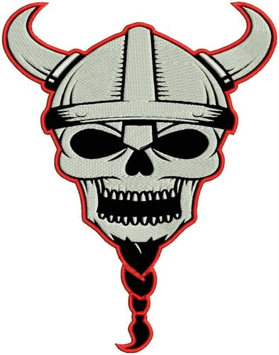 Embroidered 10" Viking Skull Patch MC Biker Jacket Vest Motorcycle Berserker USA | eBay
