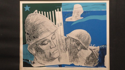 MONUMENTAL 1971 SIGNED PHILIP HICKS SCREENPRINT LITHOGRAPH "AFTERMATH ...