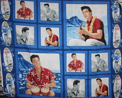 ELVIS BLUE HAWAII PANEL II - 100% COTTON FABRIC | eBay