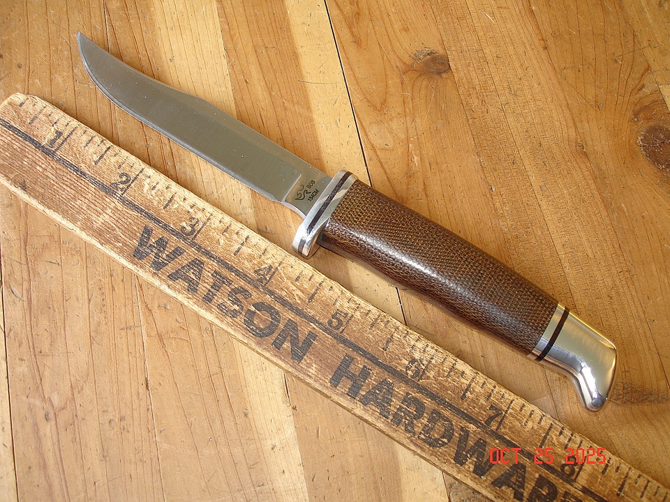NIB FB BUCK KNIFE 102 WOODSMAN GRN MICARTA HANDLE BOS 154CM BLADE ...
