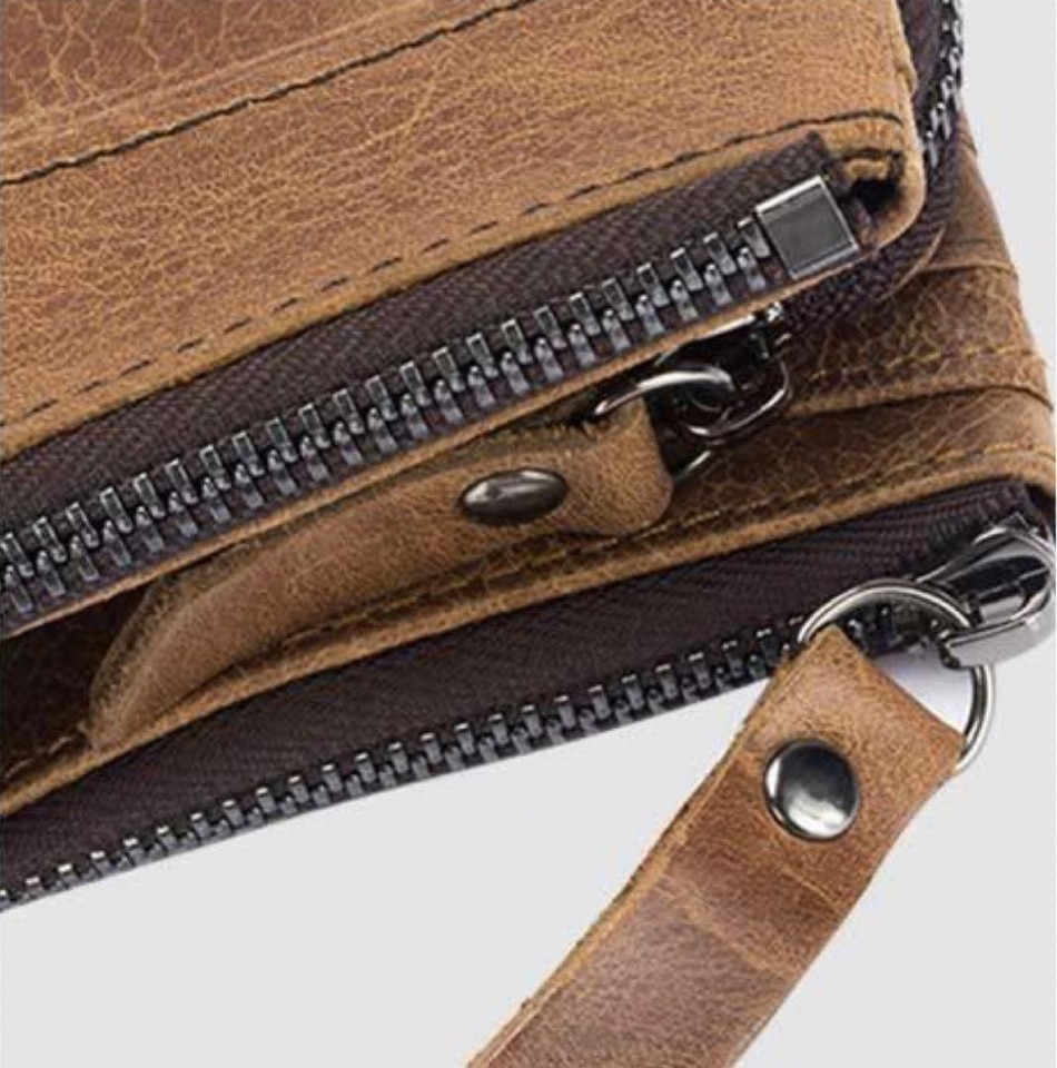 Cowhide leather men's bifold wallet with coin purse, compact used | eBay