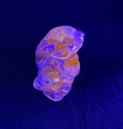 Vintage Art Glass Blue Brian The Bunny In Vaseline Carnival Pink ...