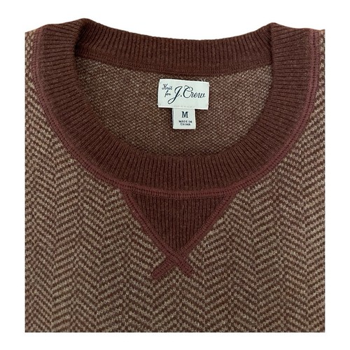 Knit For J. Crew Men’s Sweater Herringbone Brown Size Medium Merino ...