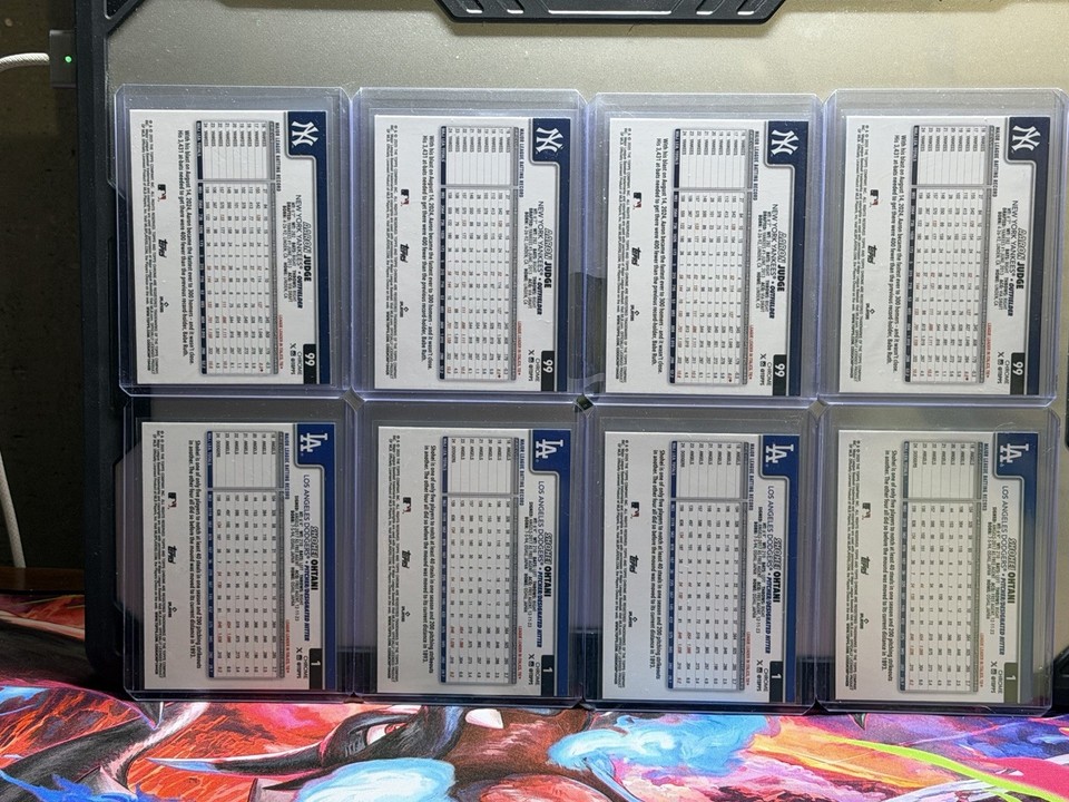 LOT OF 8 - 2025 TOPPS CHROME BUYBACK S - 4x OHTANI + 4x JUDGE W/ 2 ...