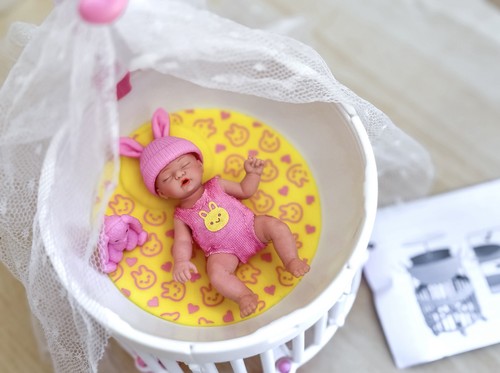 👶🏻 NEW!! Hard to Find! Zuru MY MINI BABY Series 2 ~ Pink/yellow Crib ...