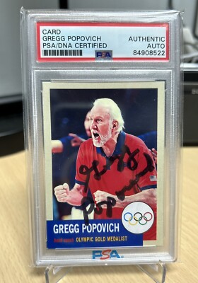 Gregg Popovich, Authentic Autograph Custom Rare Collector Card US ...