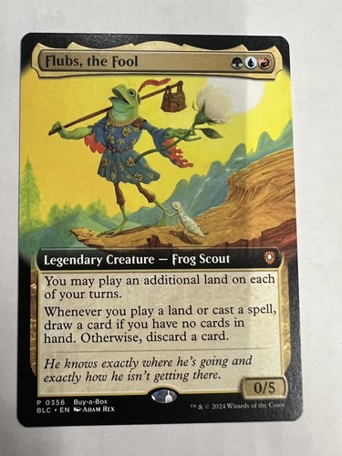 MTG Flubs, the Fool - 0356 - EXTENDED ART PROMO - Non BAB Buy a box BLB ...