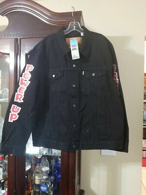 Levi's Super Mario Mens Black Denim Jean Trucker Jacket Nintendo Men’s ...