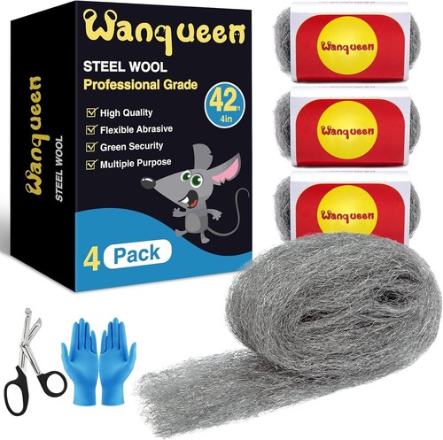 Steel Wool Mice Control 4'' * 42' Total Rodent Control Fill Fabric ...