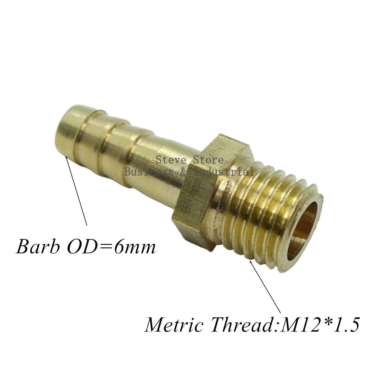 Metric Male Thread M12 M12x1.5 To 6mm 1/4" Hose Barb Fitting Adapter ...