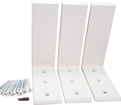 Heavy Duty L Brackets White Steel 6 X 8 | 3 Pack | Hidden Countertop ...