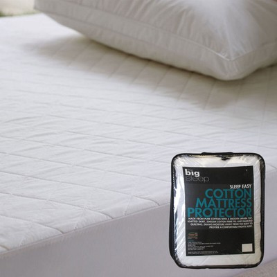 Sleep Easy Cotton Pure Cotton Mattress Protector Single by Big Sleep ...